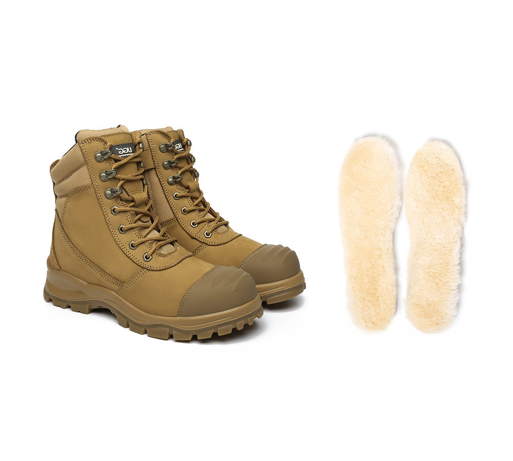 Men Work Boots Leo Safety Lace Up Zip Steel Toe Shoes – Uggoutlet